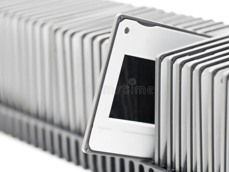 Projector tray with slides stock image. Image of white - 23713413