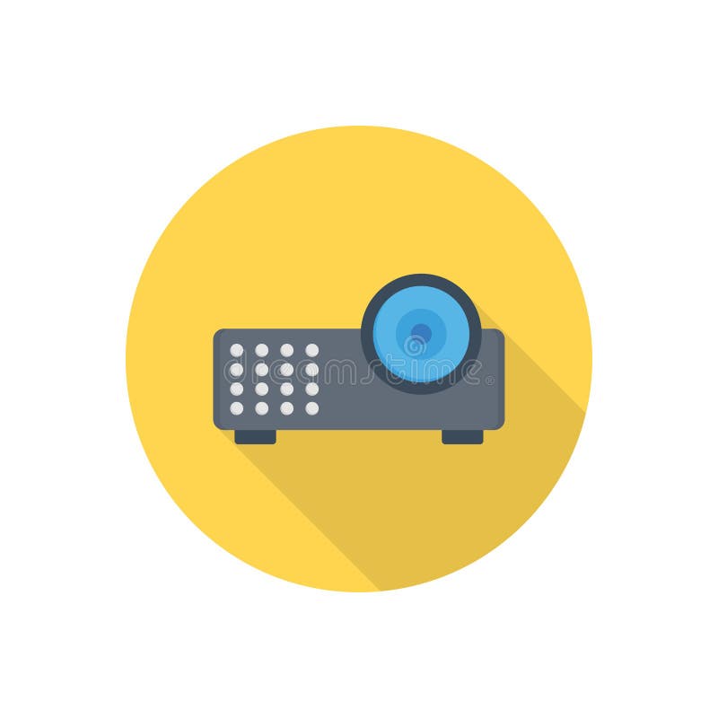 Projector Vector Flat Colour Icon Stock Vector - Illustration of beamer ...
