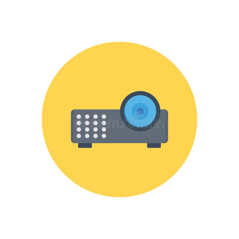 Projector Vector Flat Colour Icon Stock Vector - Illustration of colour ...