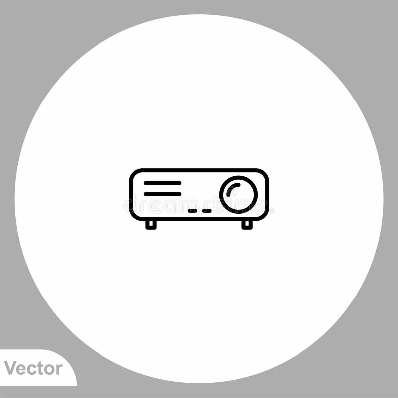 Projector Vector Icon Sign Symbol Stock Vector - Illustration of camera ...
