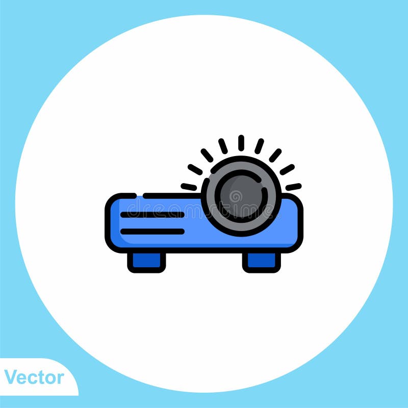 Projector Vector Icon Sign Symbol Stock Vector - Illustration of page ...