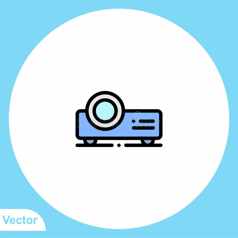 Projector Vector Icon Sign Symbol Stock Vector - Illustration of object ...