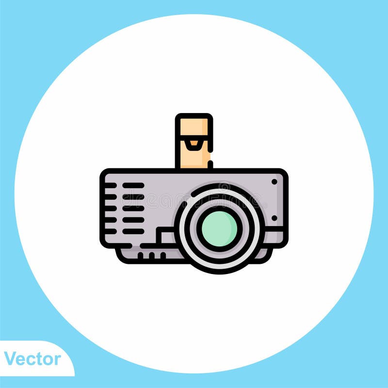 Projector Vector Icon Sign Symbol Stock Vector - Illustration of ...