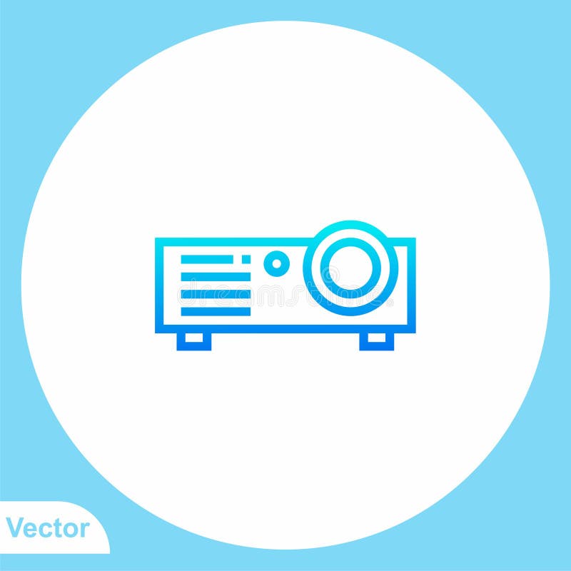 Projector Vector Icon Sign Symbol Stock Illustration - Illustration of ...