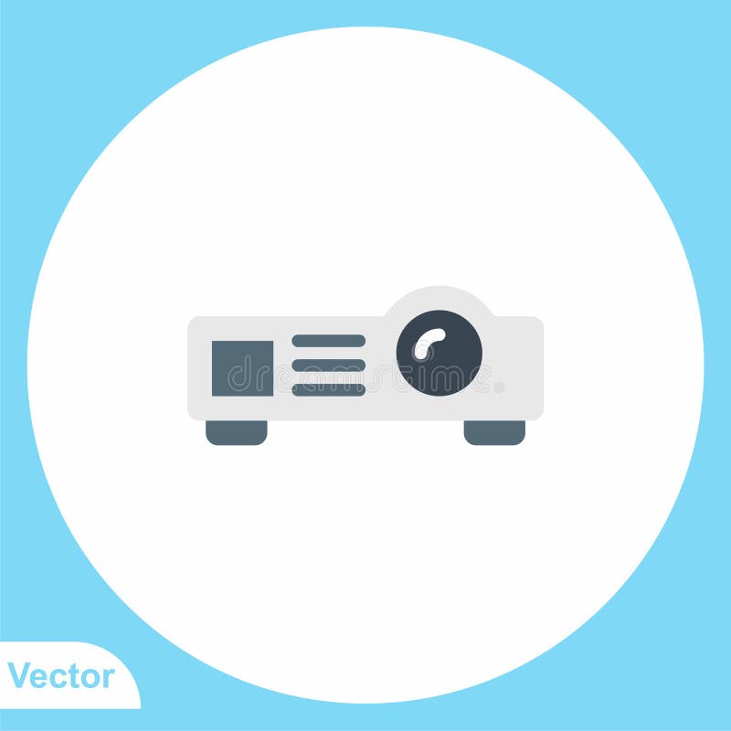 Projector Vector Icon Sign Symbol Stock Illustration - Illustration of ...