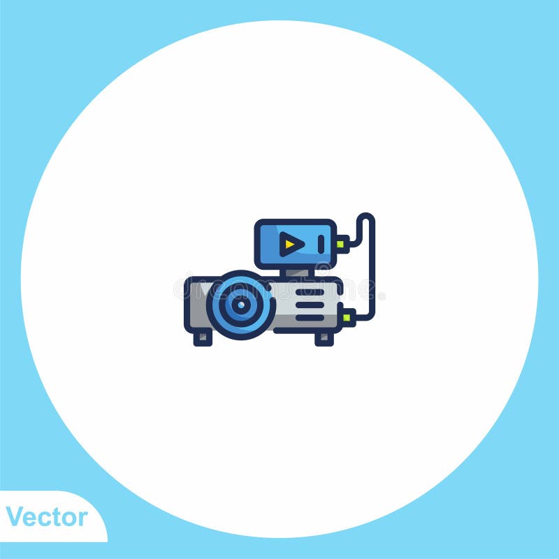 Projector Vector Icon Sign Symbol Stock Illustration - Illustration of ...