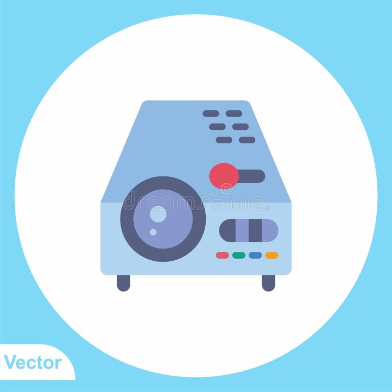 Projector Vector Icon Sign Symbol Stock Illustration - Illustration of ...