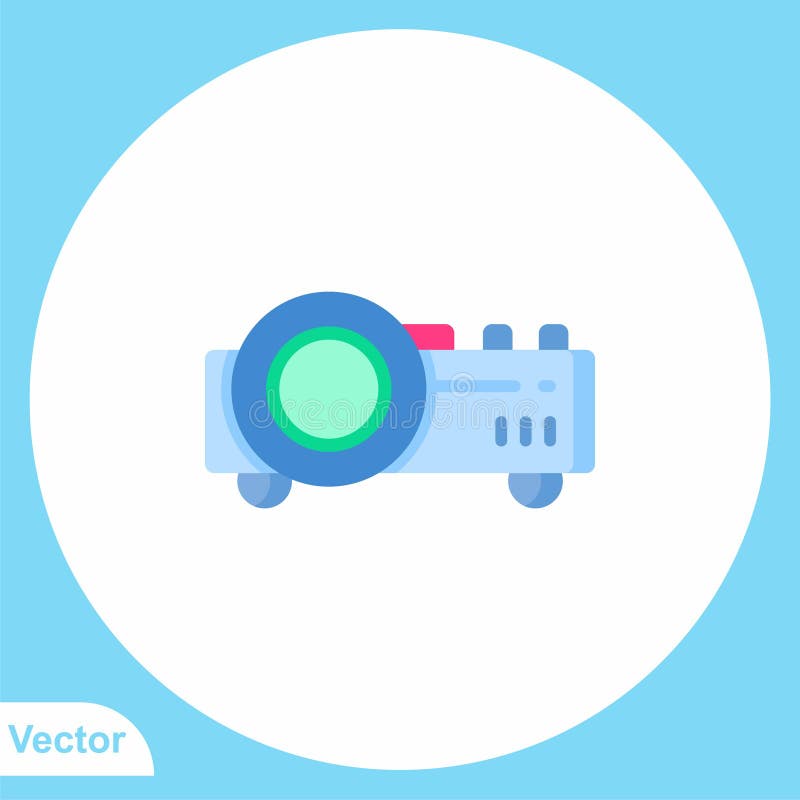 Projector Vector Icon Sign Symbol Stock Illustration - Illustration of ...