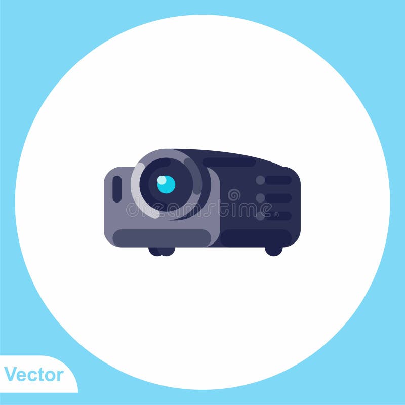 Projector Vector Icon Sign Symbol Stock Illustration - Illustration of ...