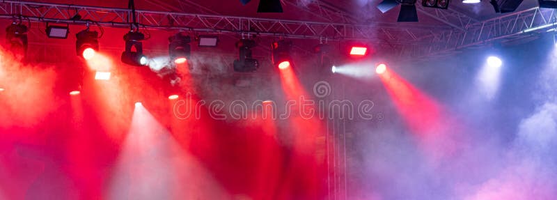 Projectors Light Beam through Smoke Stock Photo - Image of light ...
