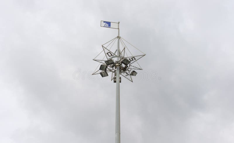 Projectors tower stock photo. Image of stadium, lamp - 40586782