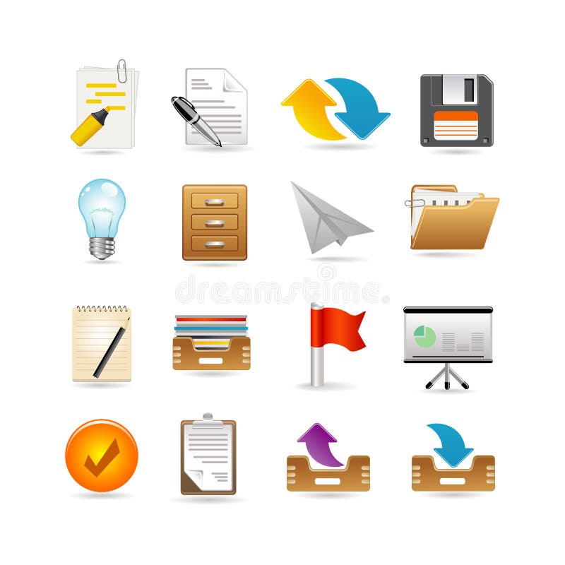 Computer document icon set stock vector. Illustration of symbol - 13550153