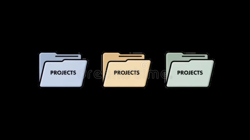 Projects Folders Representing Data Organization and Management on ...
