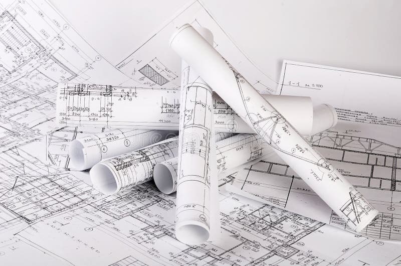 The Projects of Houses a Background Stock Image - Image of contractor ...