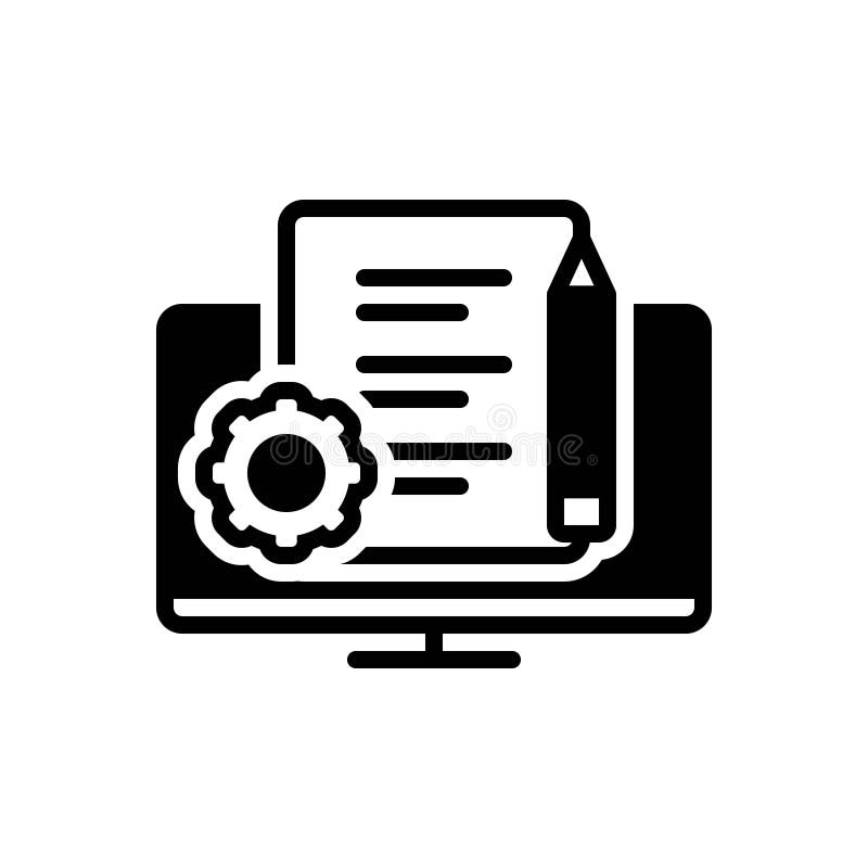 Black Solid Icon for Projects, Activity and Gear Stock Vector ...