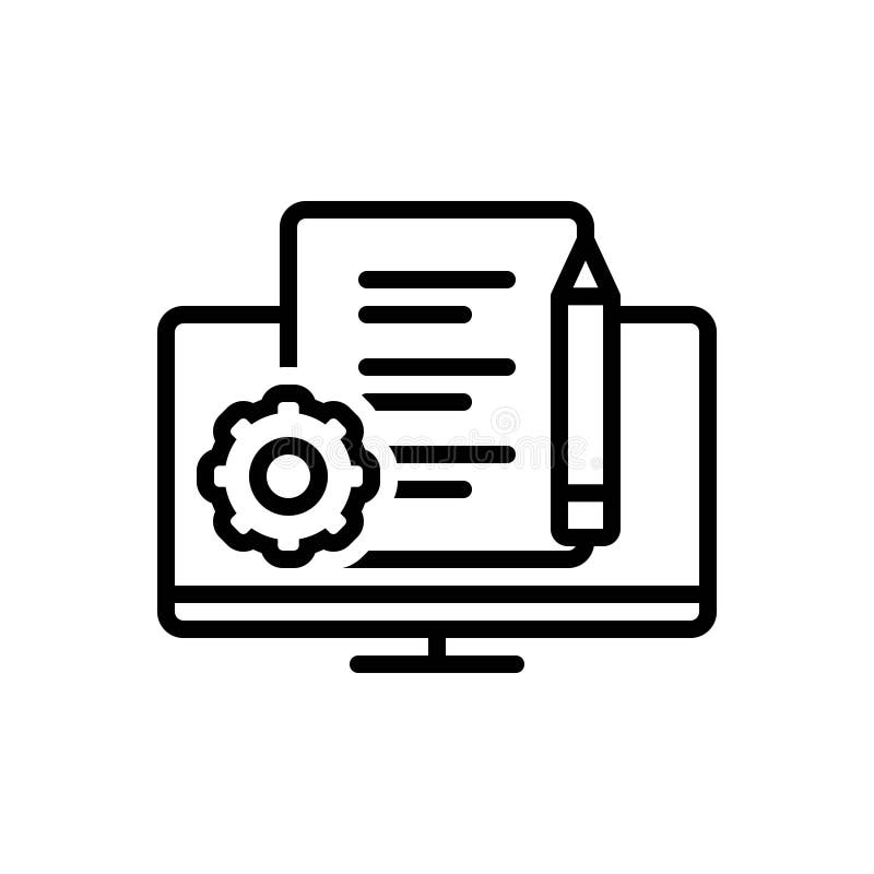 Black Line Icon for Projects, Activity and Plan Stock Vector ...