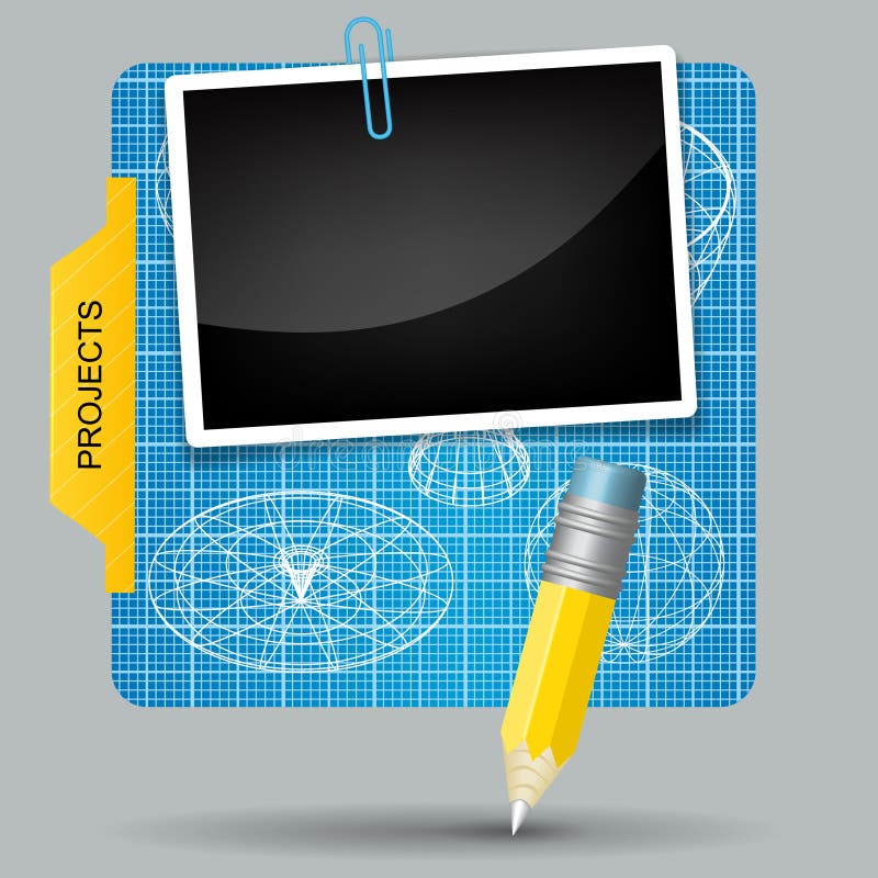 Projects paper with pencil stock vector. Illustration of note - 28113305