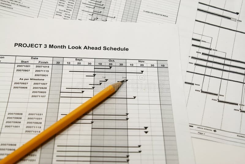 Projects Schedule Look Ahead Stock Image - Image of notebook, graph ...