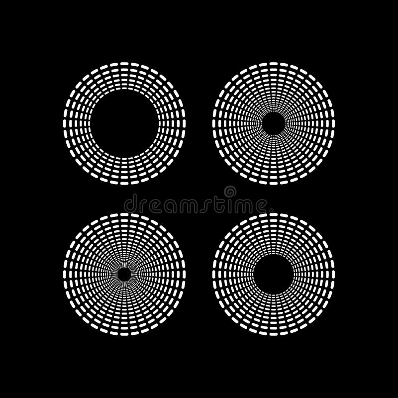 Invert Concentric Black and White Circle Oval Sphere Vector. Stock ...