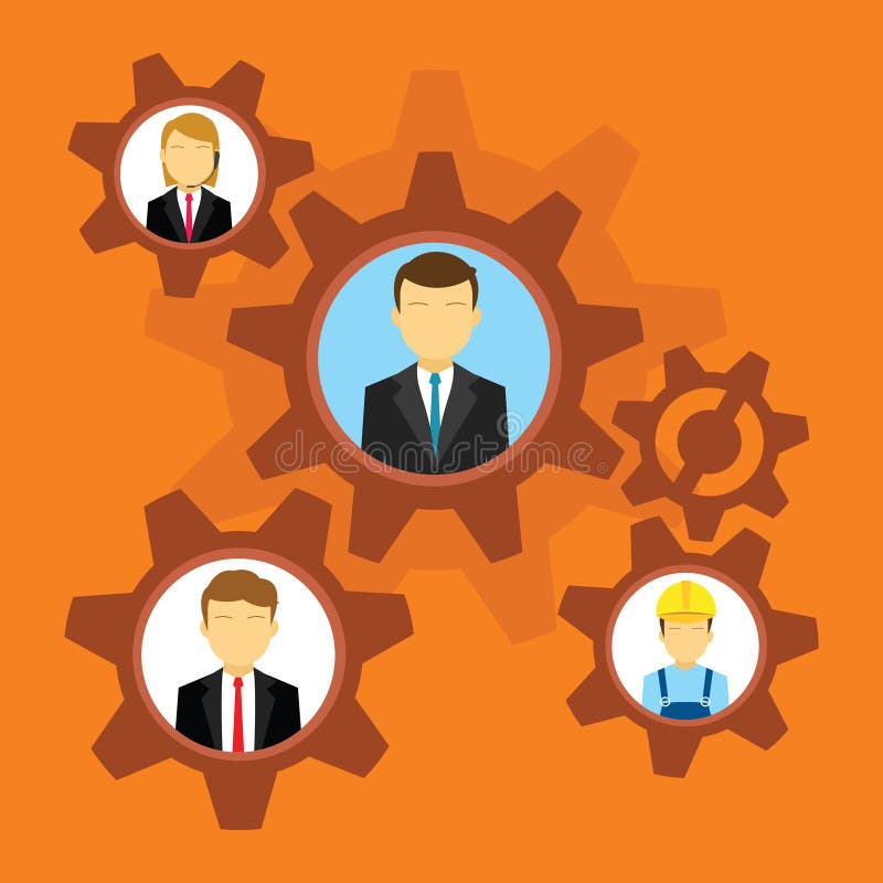 Projektleiter und Teamwork vektor abbildung. Illustration von arbeit ...