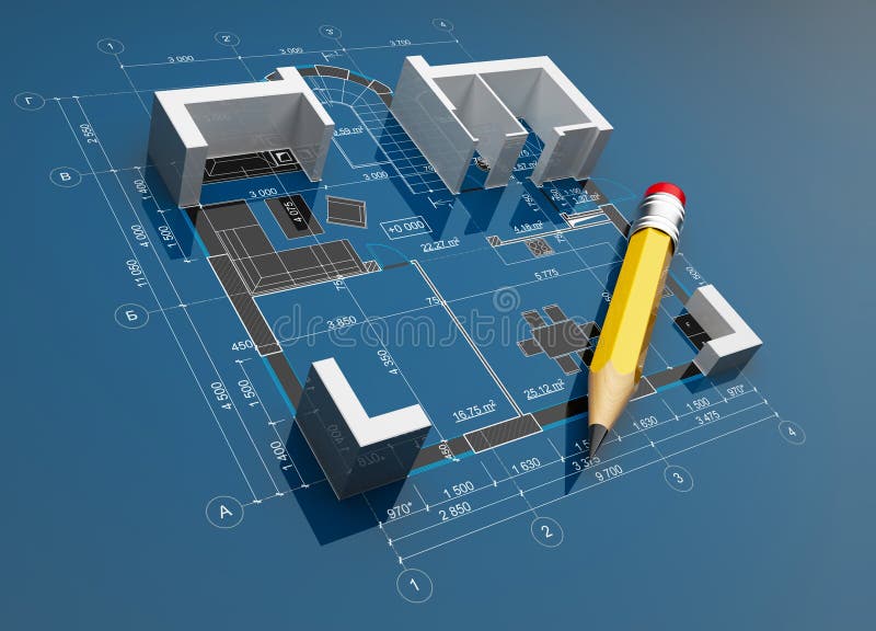 Projet De Construction. Illustration 3D Illustration Stock ...