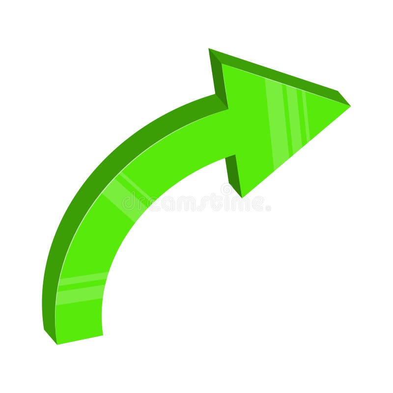 Projeto Ascendente Da Seta Verde Isolado No Fundo Branco Ilustração do ...