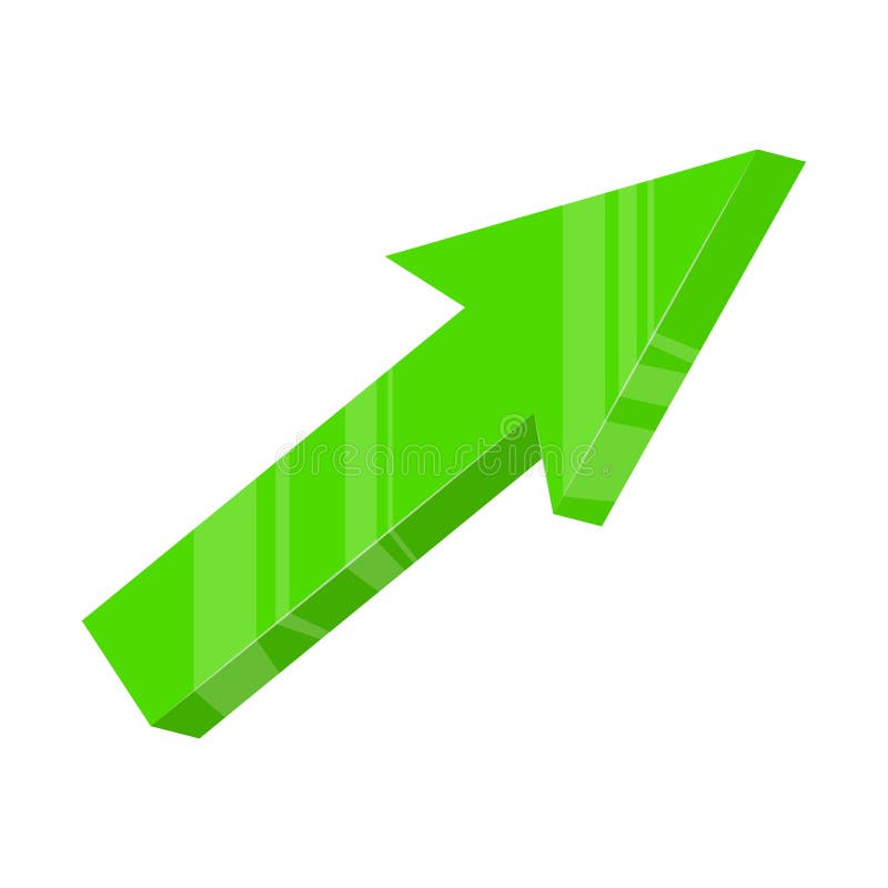 Projeto Ascendente Da Seta Verde Isolado No Fundo Branco Ilustração do ...