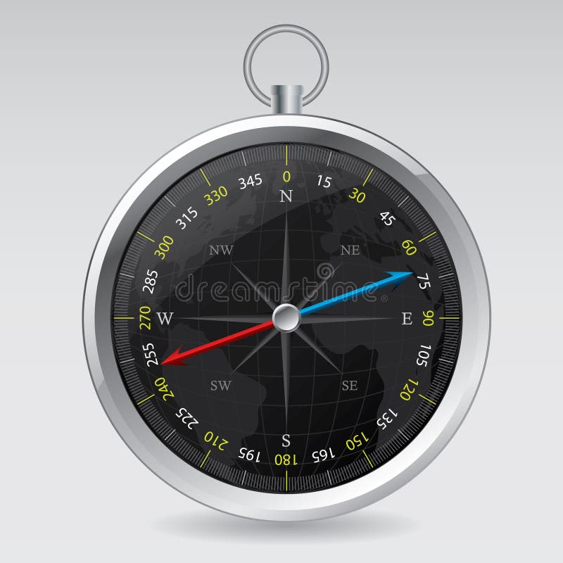Projeto De Dompass Com Mapa De Mundo Ilustração do Vetor - Ilustração ...