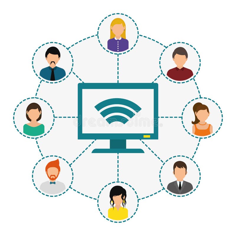 Projeto de rede ilustração do vetor. Ilustração de mensagens - 58725072