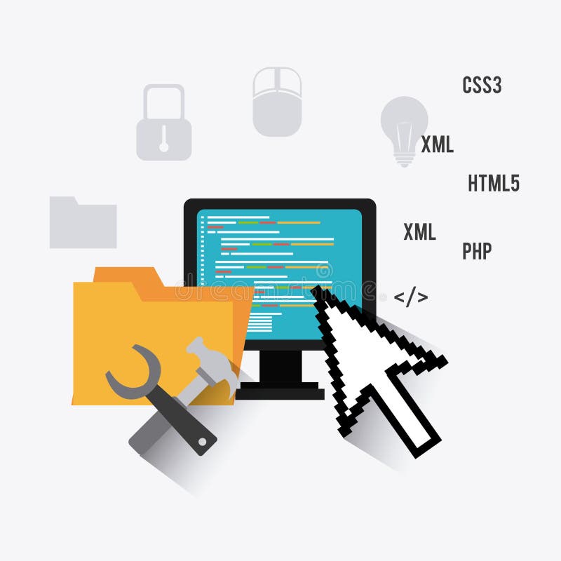 Projeto de software ilustração stock. Ilustração de gerência - 62258305