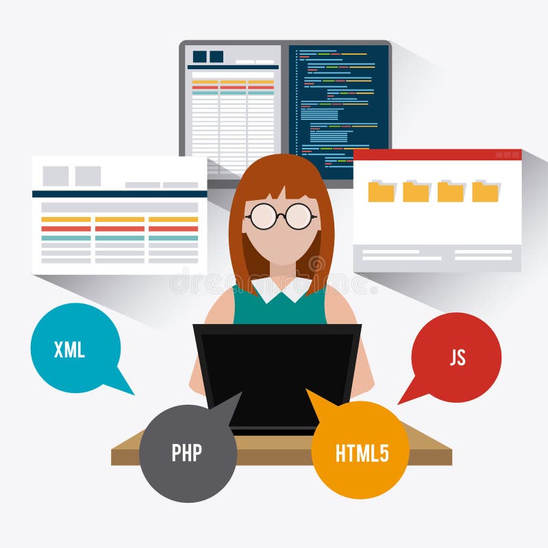 Projeto de software ilustração stock. Ilustração de gerência - 62258305