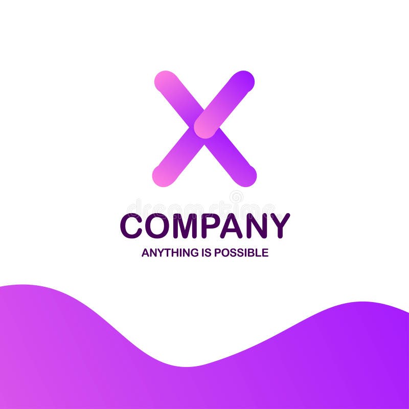 Projeto Do Logotipo Da Empresa De X Com Vetor Roxo Do Tema Ilustração ...