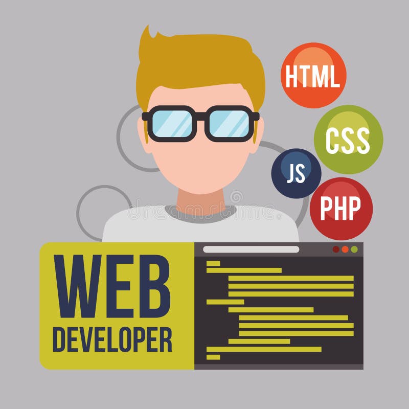 Projeto do programador web ilustração do vetor. Ilustração de ...