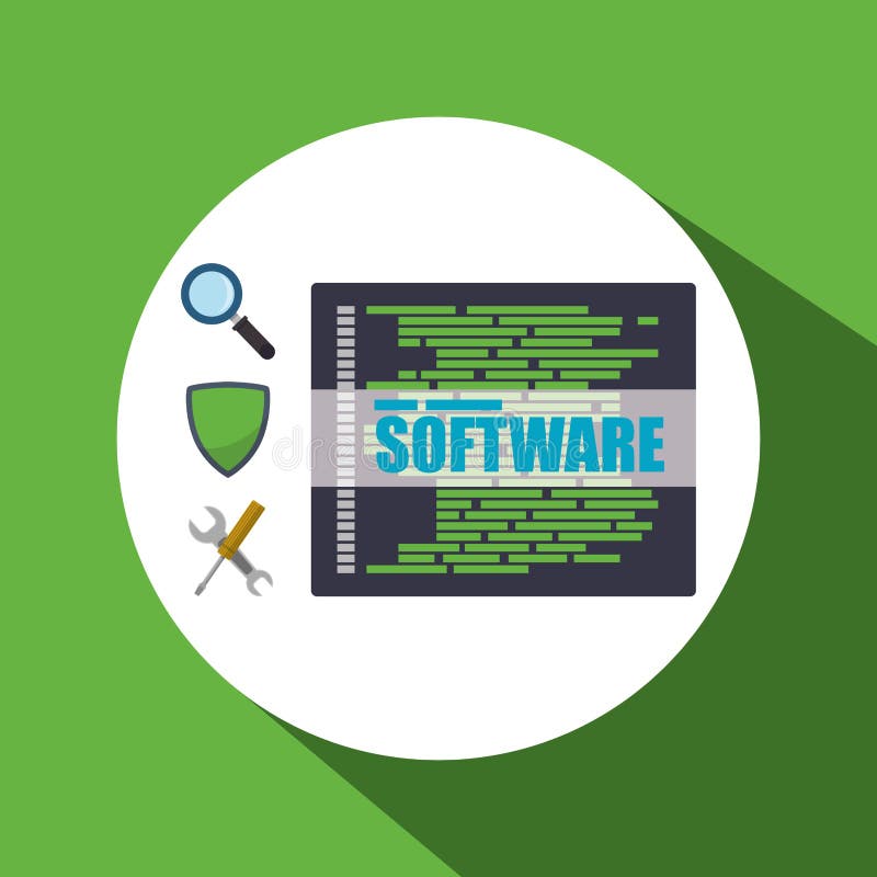 Projeto Dos ícones Do Software Ilustração do Vetor - Ilustração de ...