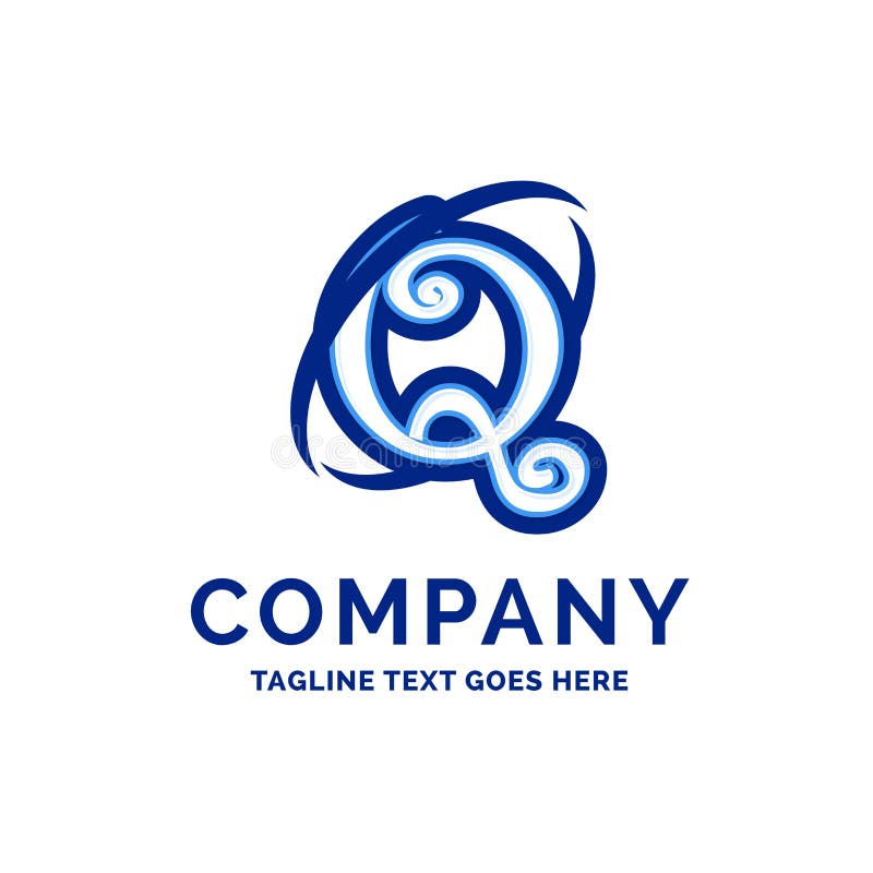 Projeto Logo Design Azul Do Nome Da Empresa De Q Ilustração do Vetor ...