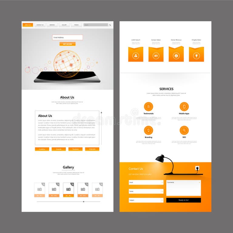 Design De Modelo De Website Moderno Ilustração Stock - Ilustração de ...