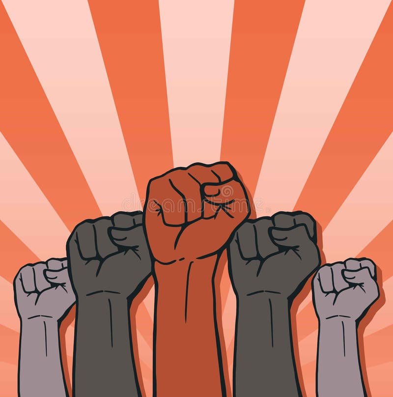 Proletarian Protest Clenched Hand Symbol Vector Illustration Stock ...