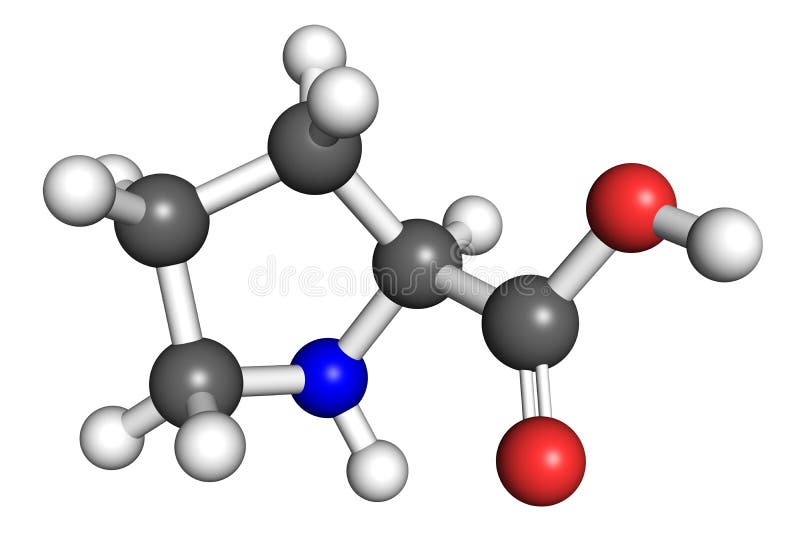 Proline molecule stock illustration. Illustration of model - 27173903