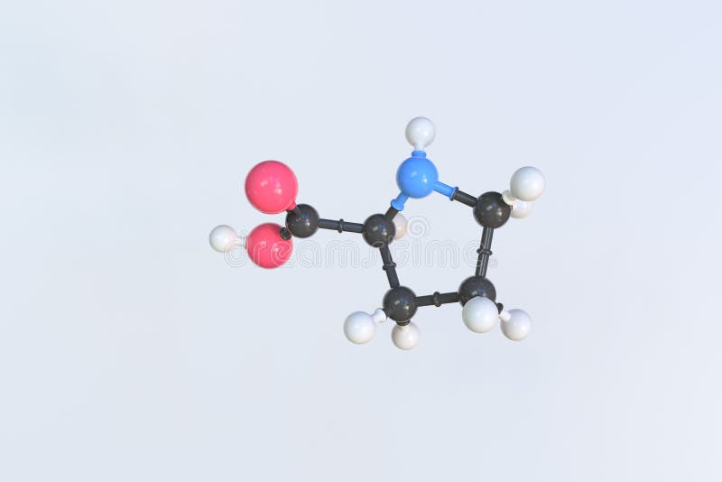 Proline molecule stock illustration. Illustration of model - 27173903