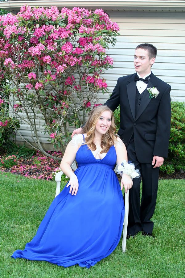Prom Couple Informal Outdoors Stock Photo - Image of house, girl: 20880104