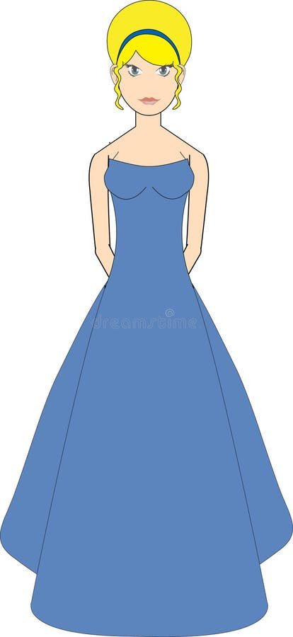 Prom Girl or Bridesmaid stock vector. Illustration of simple - 3936027