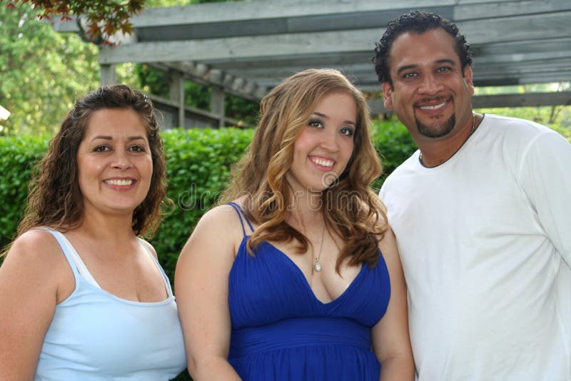 Prom Girl with Parents Horizontal Stock Image - Image of attractive ...