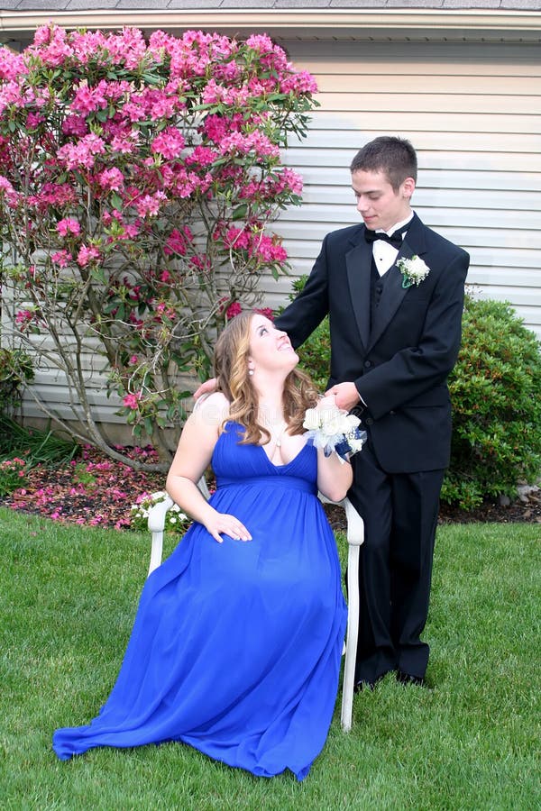 Prom Girl Seated Looking Up at Date Stock Image - Image of gaze, cute ...
