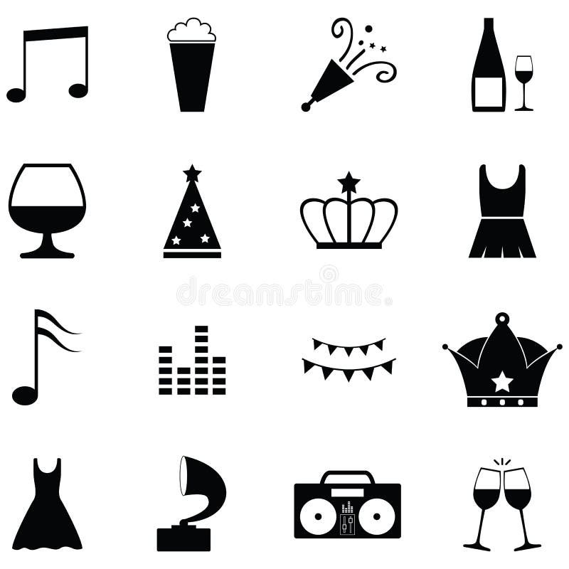 Prom icon set stock vector. Illustration of cocktail - 120570181