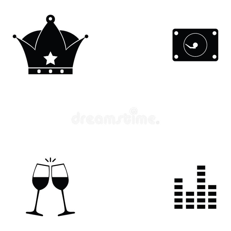 Prom icon set stock vector. Illustration of white, design - 120570197