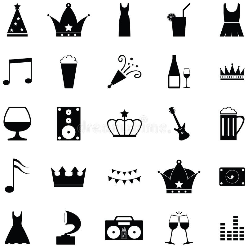 Prom icon set stock vector. Illustration of queen, design - 120570214