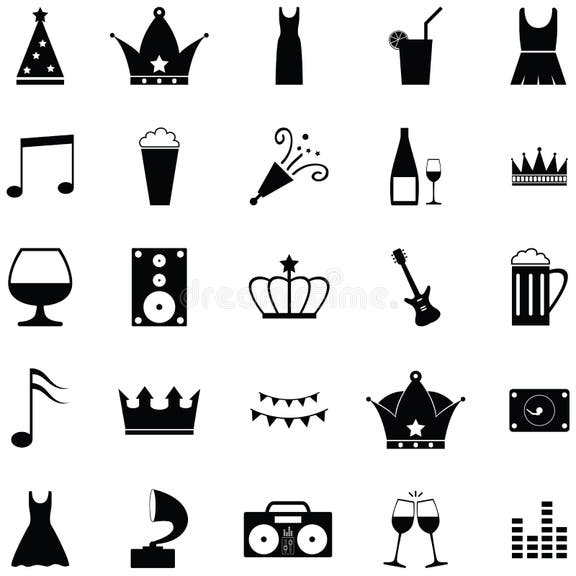 Prom icon set stock vector. Illustration of queen, design - 120570214