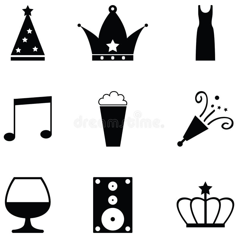 Prom icon set stock vector. Illustration of queen, school - 120570238
