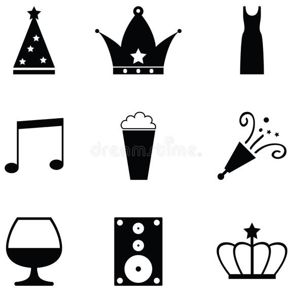 Prom icon set stock vector. Illustration of queen, school - 120570238