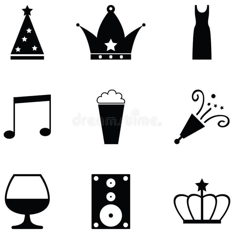 Prom icon set stock vector. Illustration of queen, school - 120570238